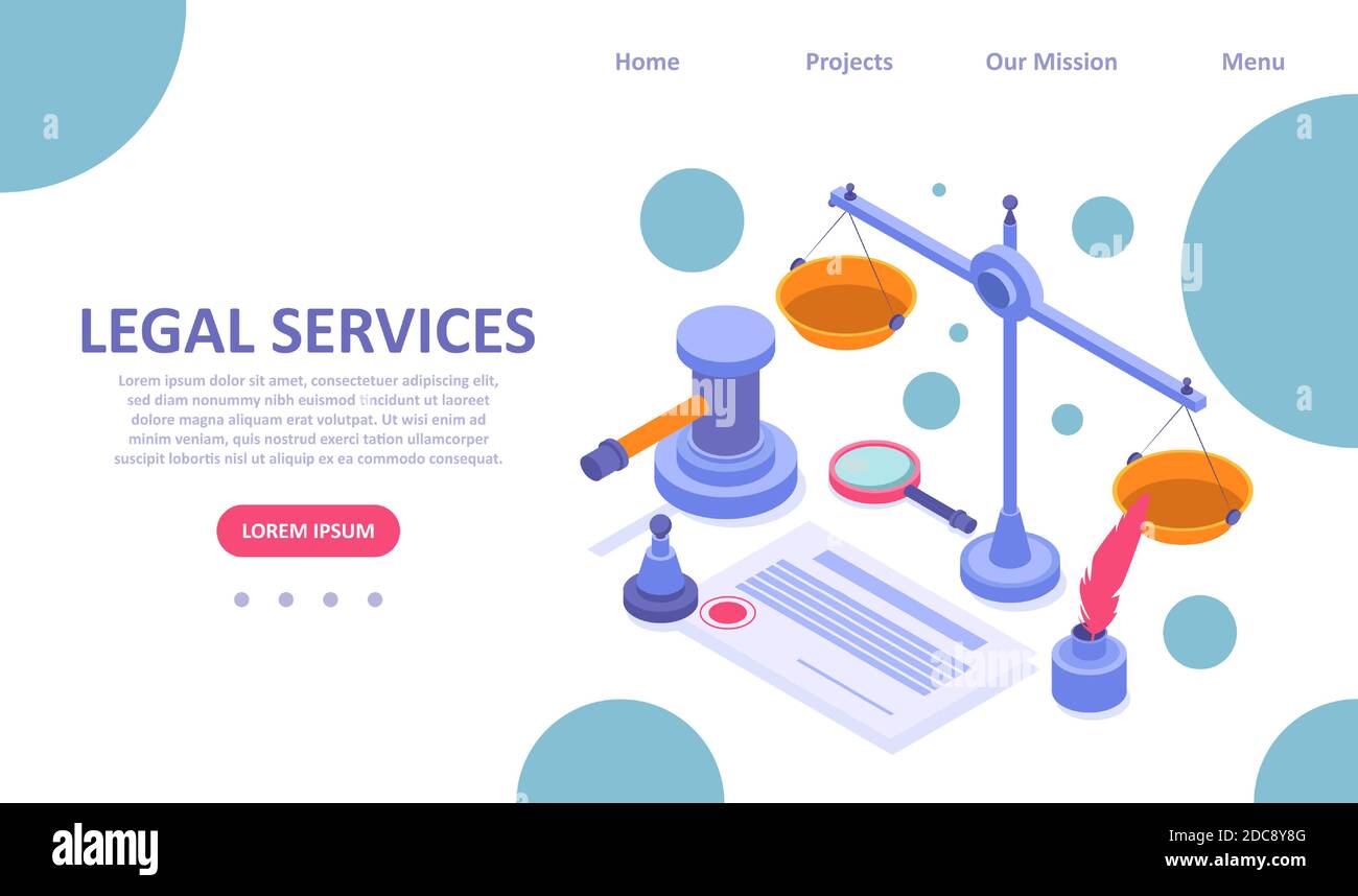 Vector landing page template of legal services Stock Vector Image & Art ...