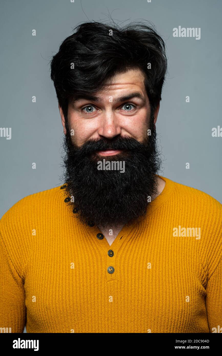 Surprised handsome man. Shocked male model with surprise expression ...