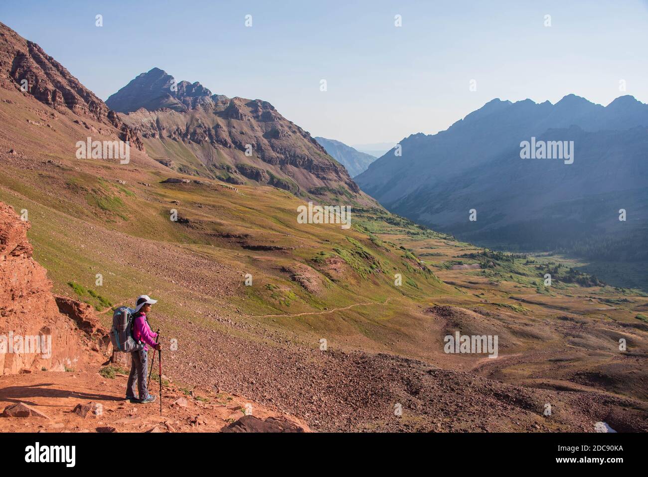 Climbing to West Maroon Pass on the Maroon Bells Loop, Aspen, Colorado ...