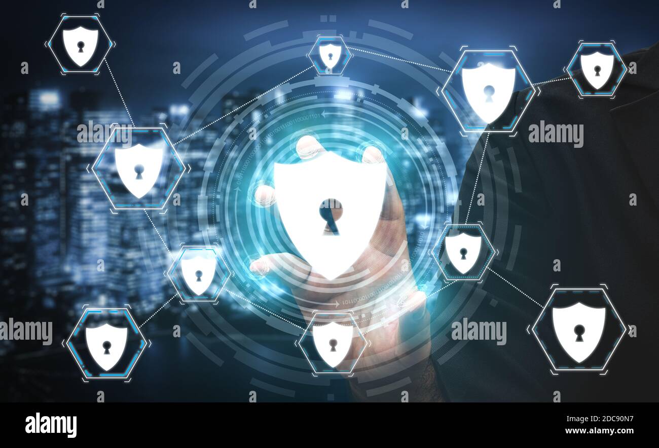 Cyber Security and Digital Data Protection Concept. Icon graphic ...