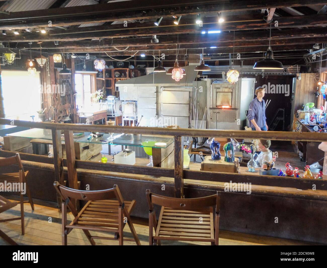 Traditional interior of a swedish glass craftsman in Skansen Stock ...