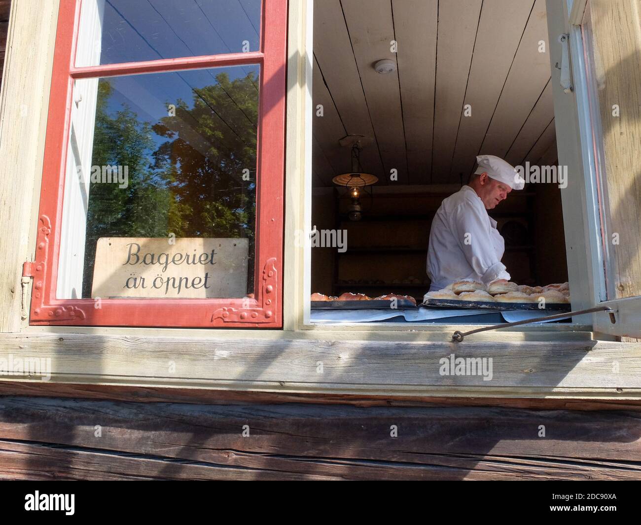 Artisanal and traditional swedish bakery with a baker in Skansen, the ...