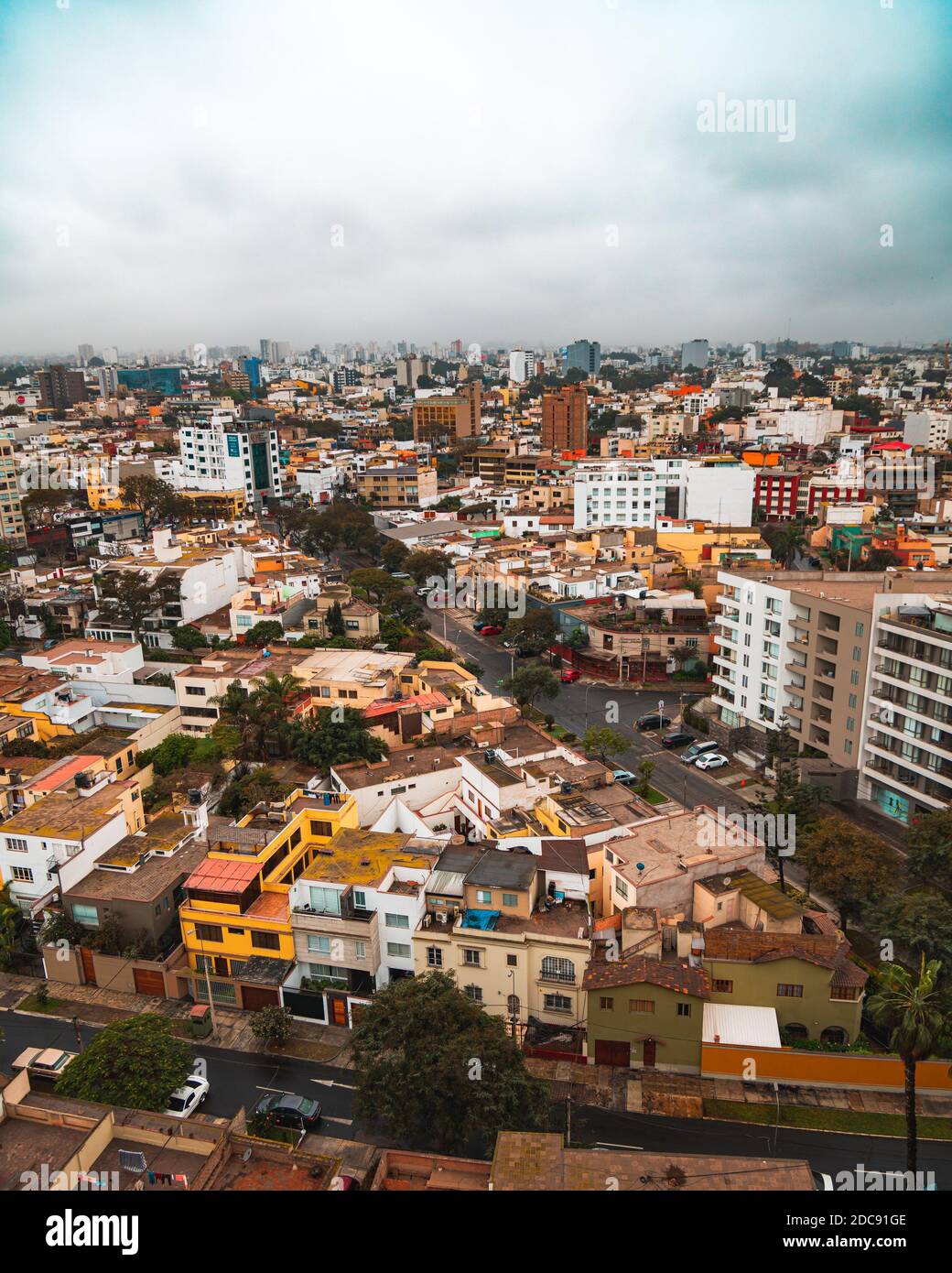 Cloudy urban cityscape of Miraflores, Lima, Peru Stock Photo - Alamy