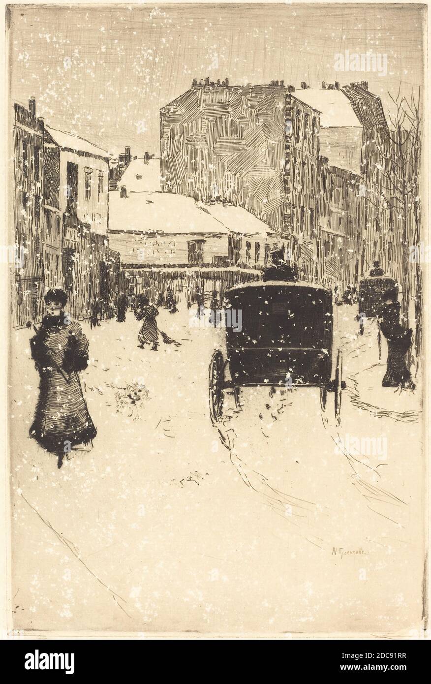 Norbert Goeneutte, (artist), French, 1854 - 1894, Boulevard Clichy in ...