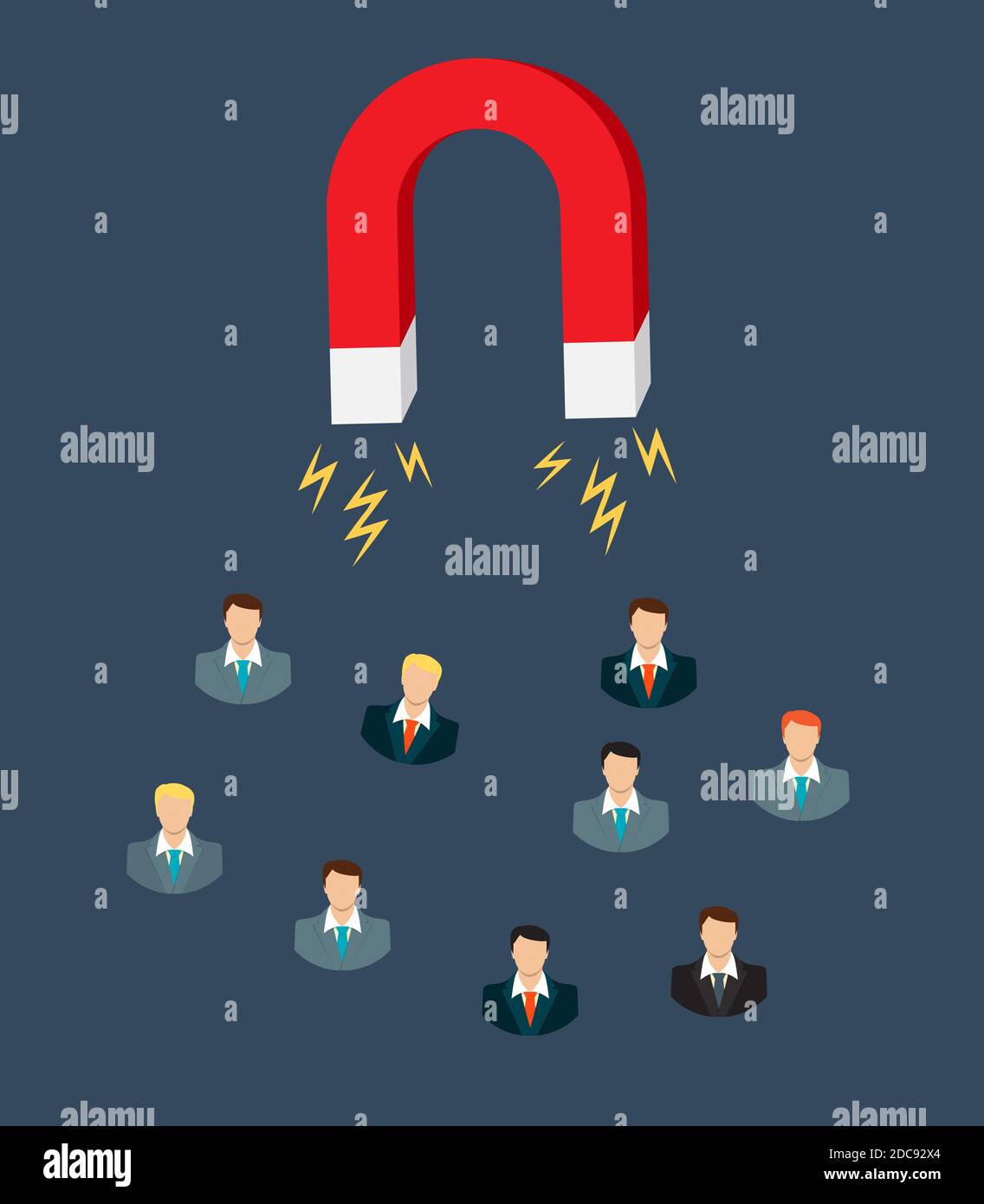 Business concept of hand hold magnet attract leads . Illustration Stock ...