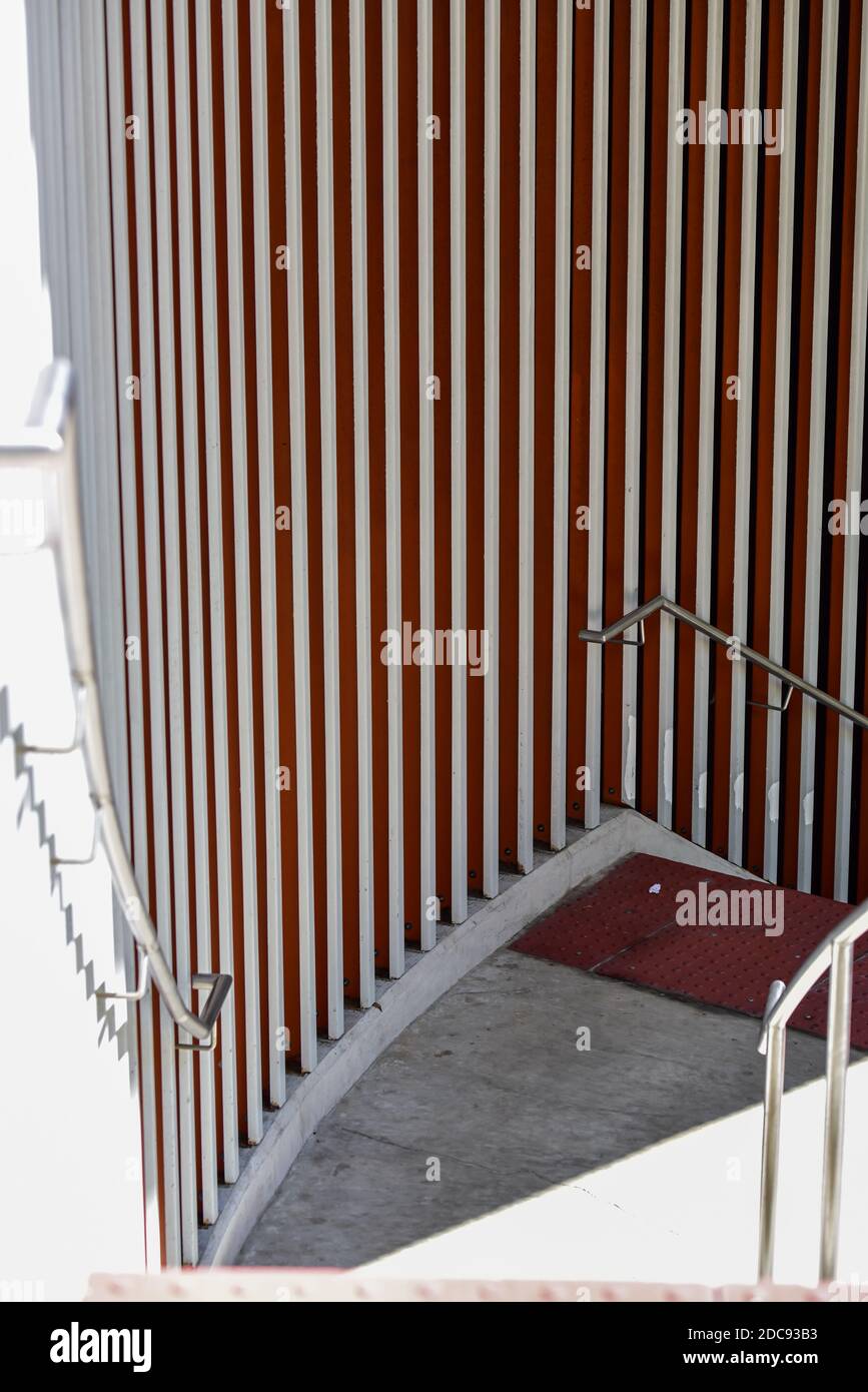 Modern outdoor staircase pattern and curves in the city Stock Photo - Alamy