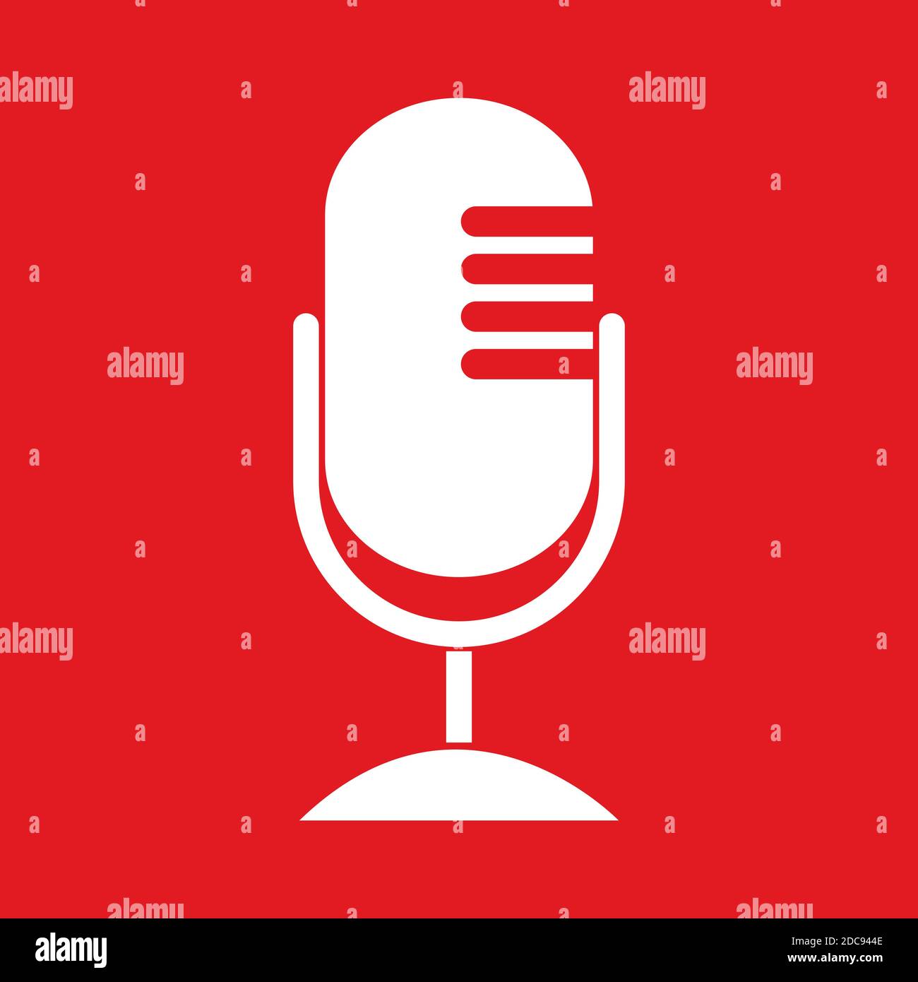 Microphone Icon flat design illustration Stock Photo - Alamy