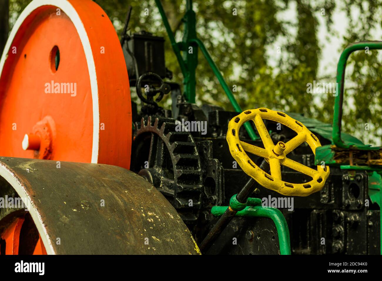 Closeup view of an old iron machine Stock Photo - Alamy