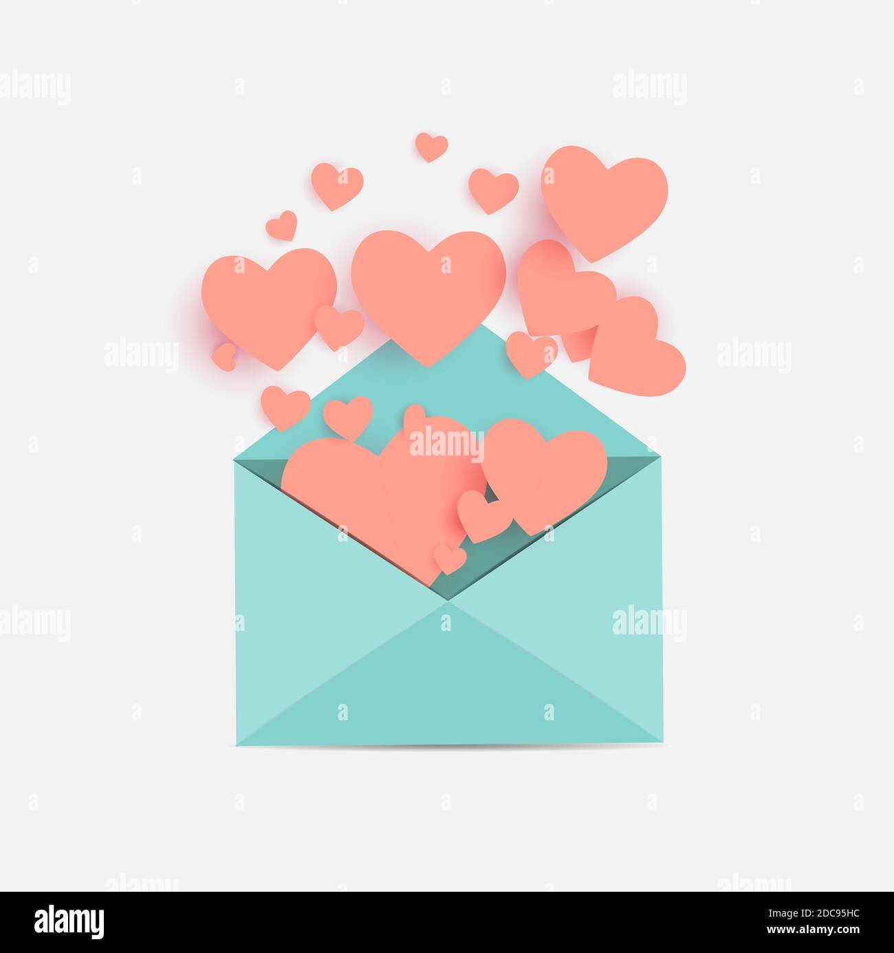 Envelope with Heart Symbol. Love and Feelings Background Design ...