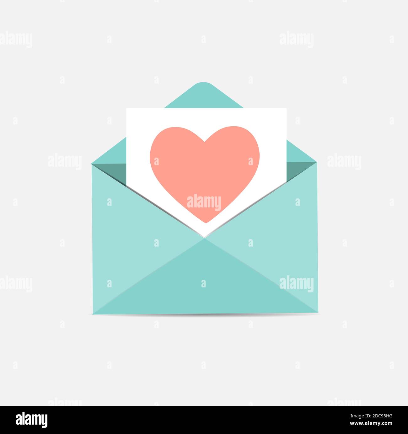 Envelope with Heart Symbol. Love and Feelings Background Design ...