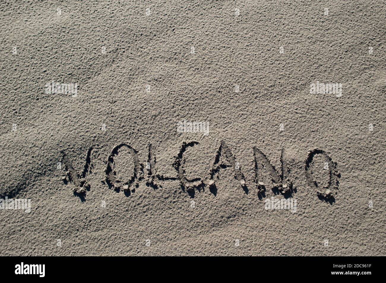 The Word Volcano Written in Ash at Mount Bromo, Bromo Tengger Semeru ...