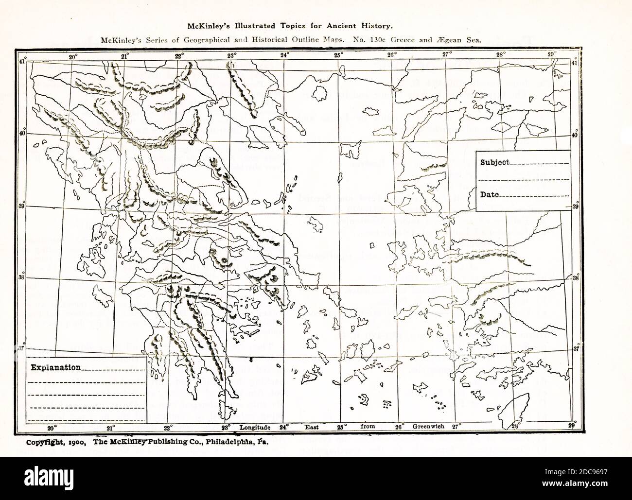 This geographical and historical outline maps shows Greece and the ...