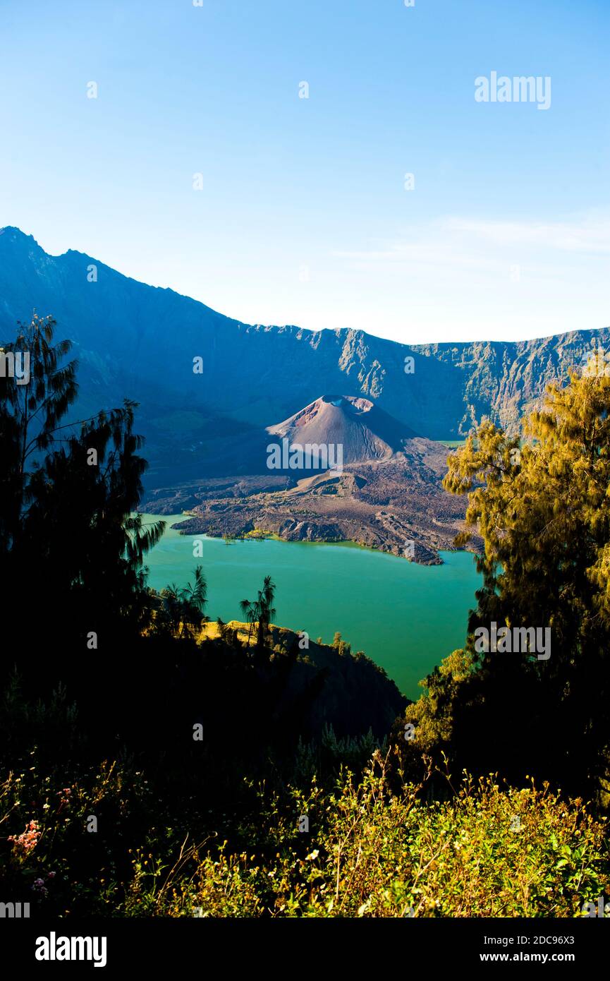 Mount Rinjani Volcano and Crater on Lombok, the Second Highest Volcano ...