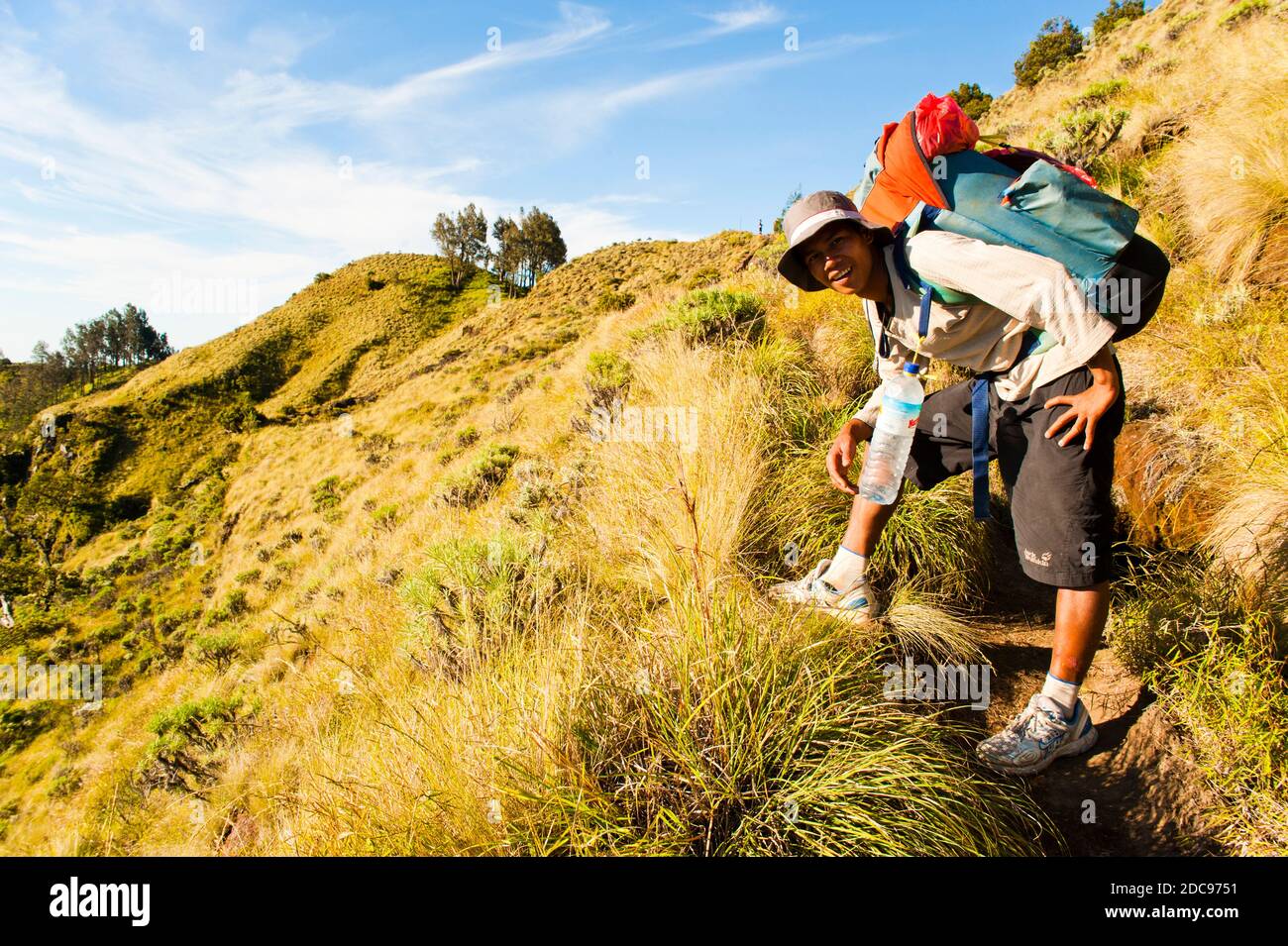 Tour Guide on the Three Day Trek up the Active Volcano of Mount Rinjani ...