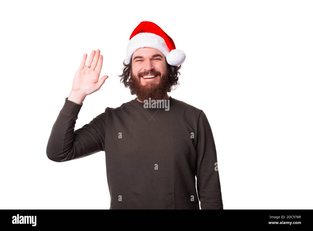 Santa Claus Waving Goodbye Hello High Resolution Stock Photography and ...