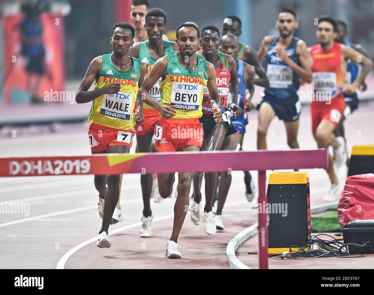 Getnet Wale, Chala Beyo (Ethiopia). 3000 Metres Steeplechase final. IAAF World Athletics ...