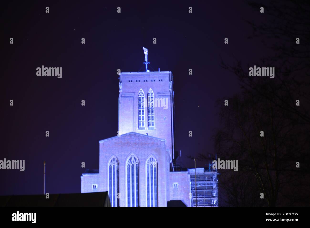 Guildford Cathedral at Night Stock Photo - Alamy