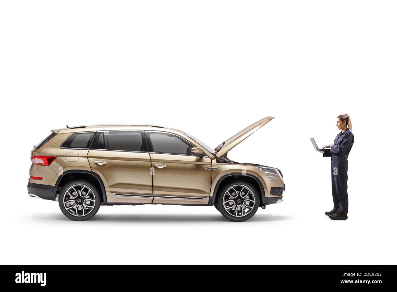 Laptop repair woman Cut Out Stock Images & Pictures - Alamy