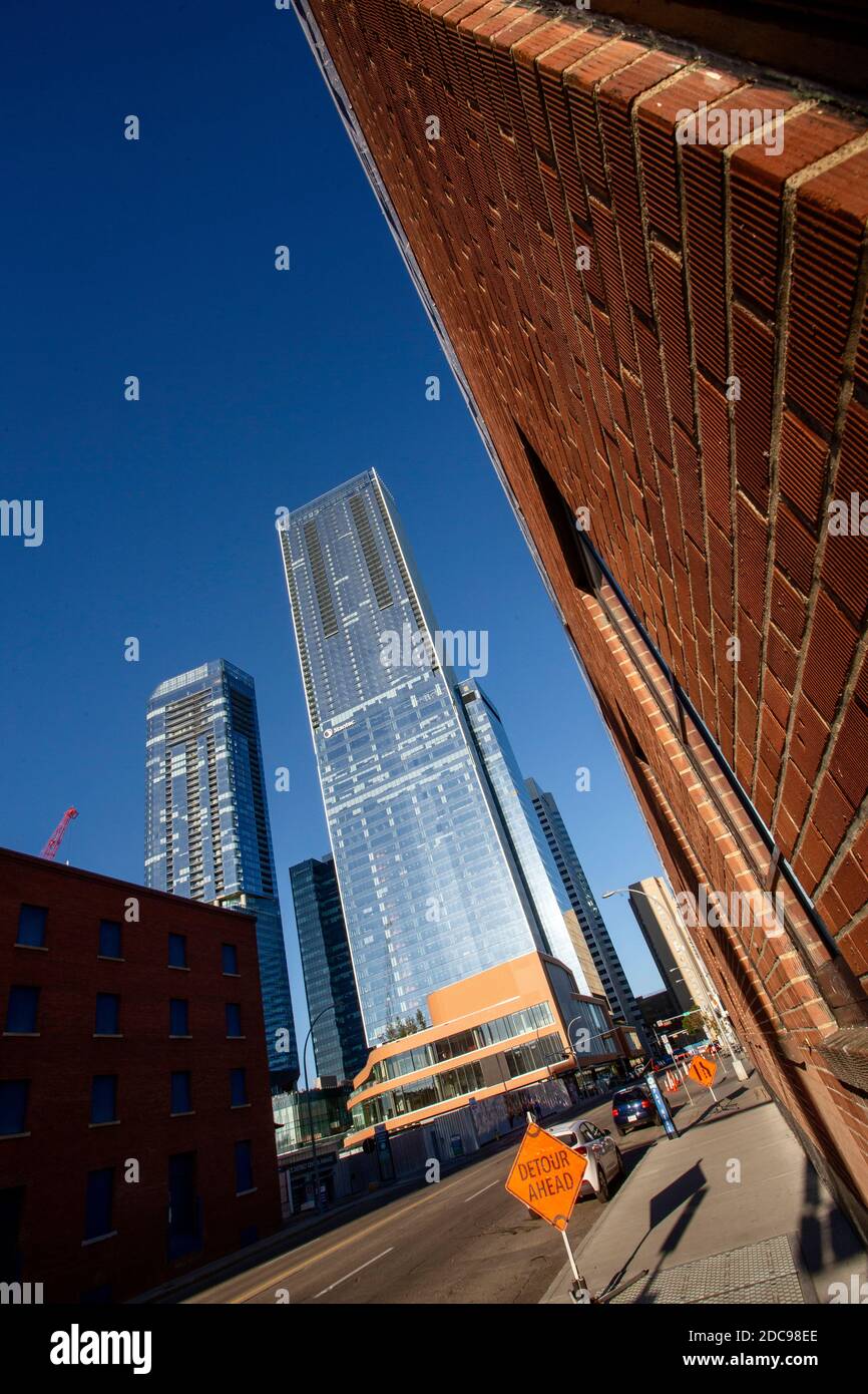 Downtown Edmonton City Skyscrapers and urban Scene Stock Photo - Alamy