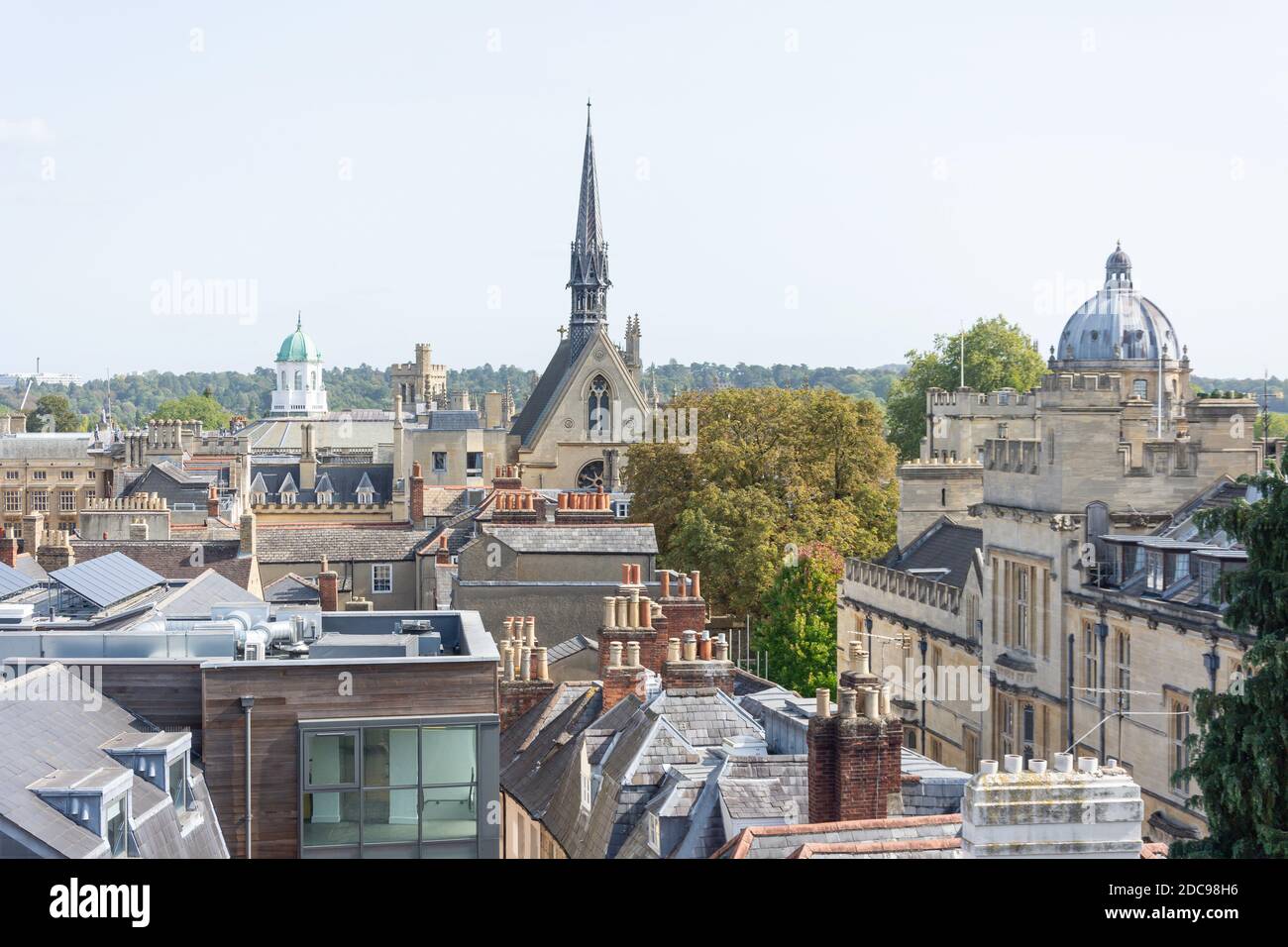 View over city from St Michael's Church Saxon Tower, Cornmarket Street ...
