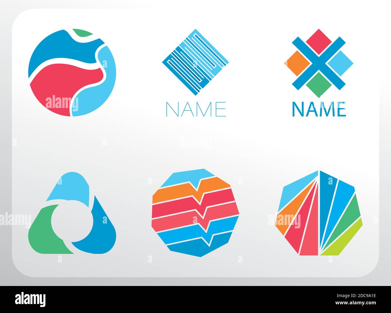 set of signs templates of colors, abstract creative symbols vector ...