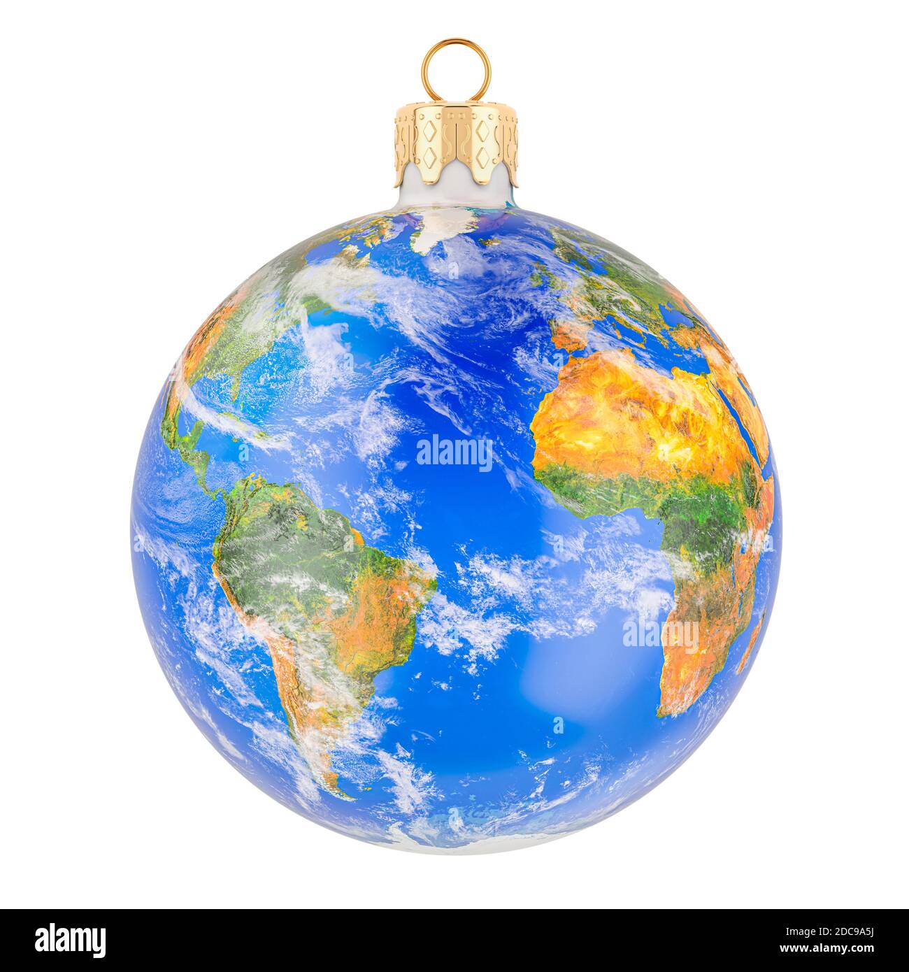 Earth globe christmas tree bauble hi-res stock photography and images ...