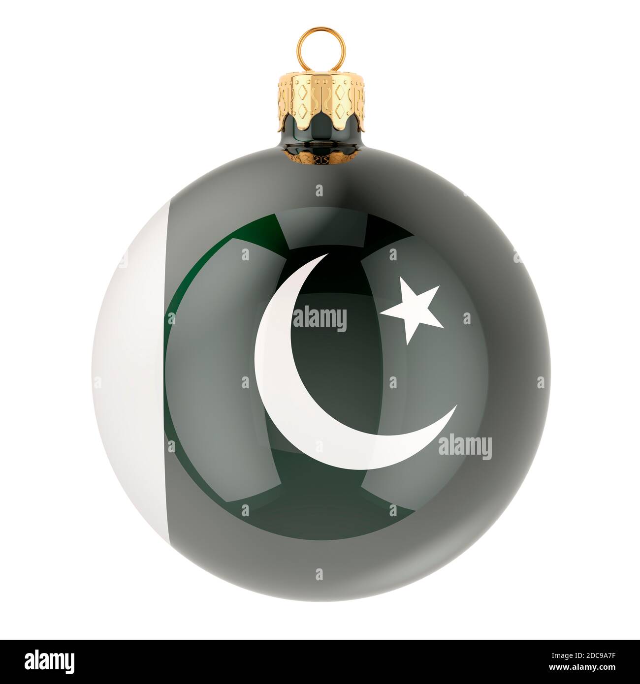 Christmas ball with Pakistani flag, 3D rendering isolated on white ...