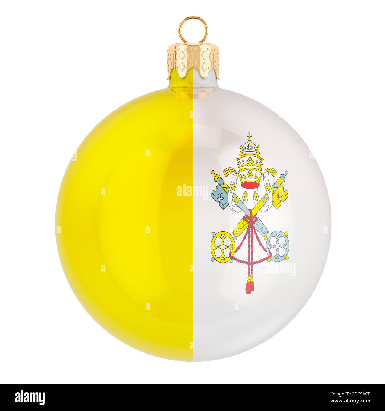 Christmas ball with Vatican flag, 3D rendering isolated on white ...