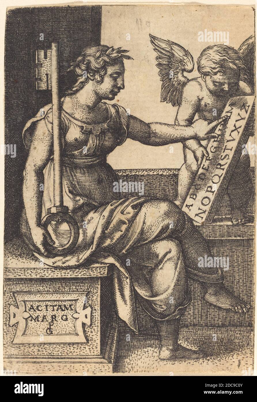 Georg Pencz, (artist), German, c. 1500 - 1550, Grammar, The Seven ...