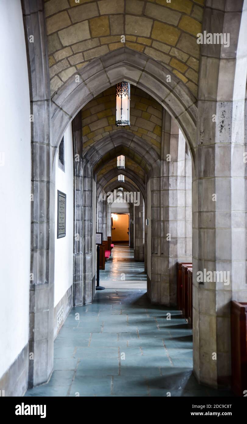Historic stone Chapel hallway Stock Photo - Alamy