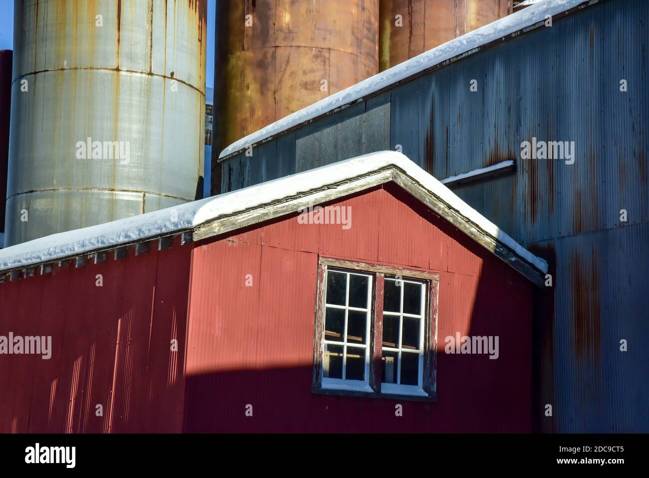 Vintage and weathered wooden Farmland agricultural buildings Stock ...