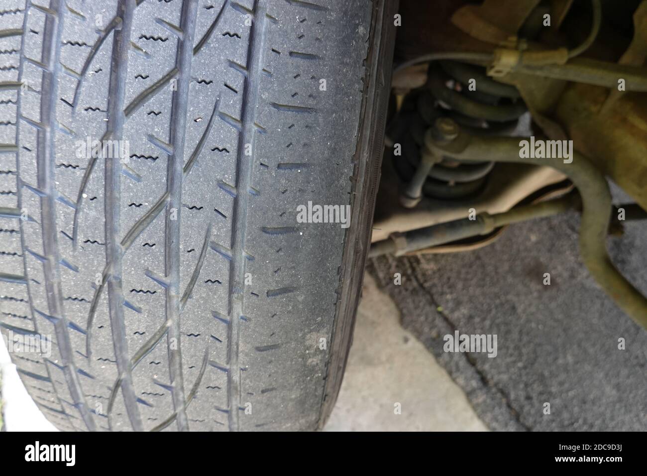 Tire wear uneven alignment hi-res stock photography and images - Alamy