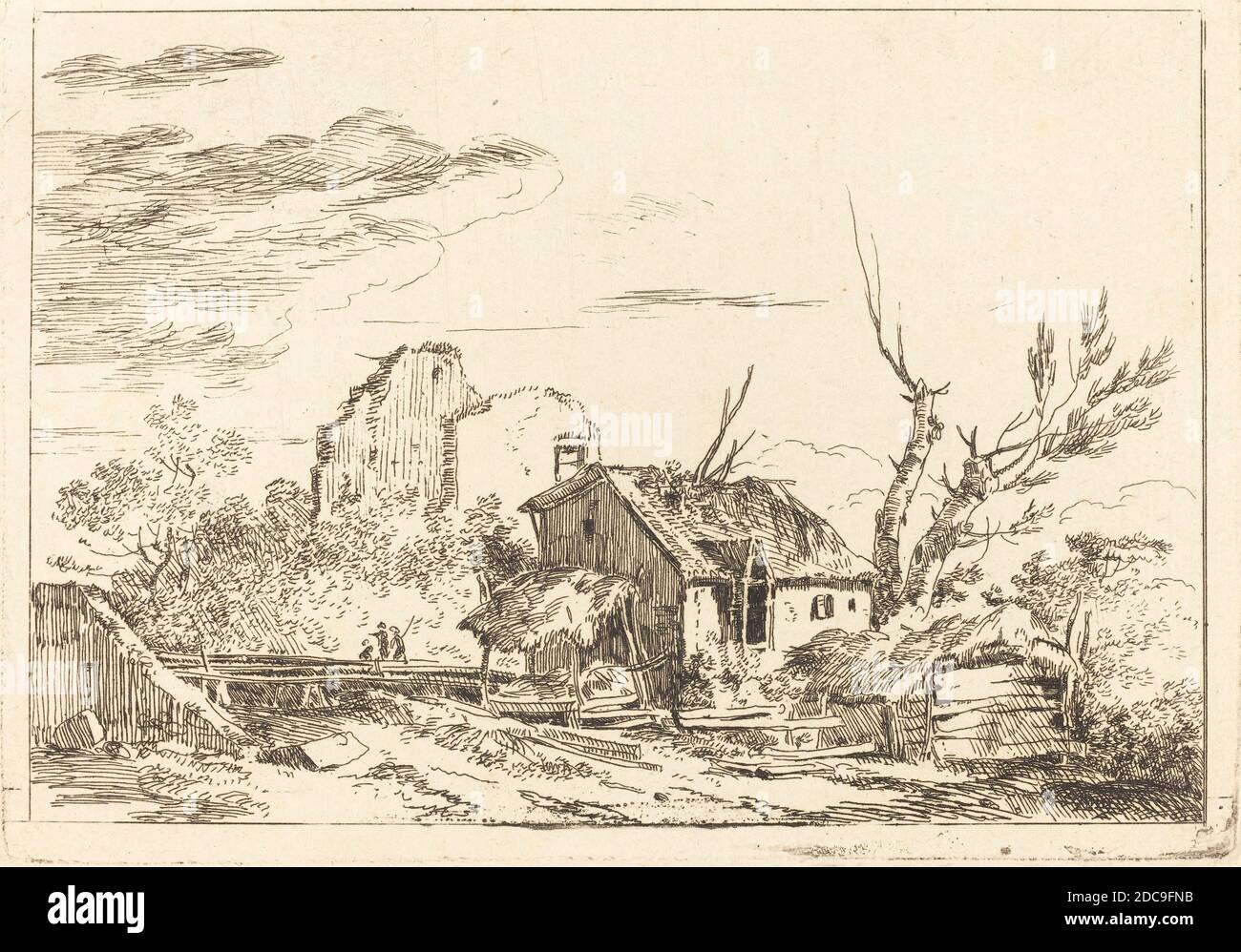 Louis Gabriel Moreau the Elder, (artist), French, 1739 - 1806, Hovel at ...