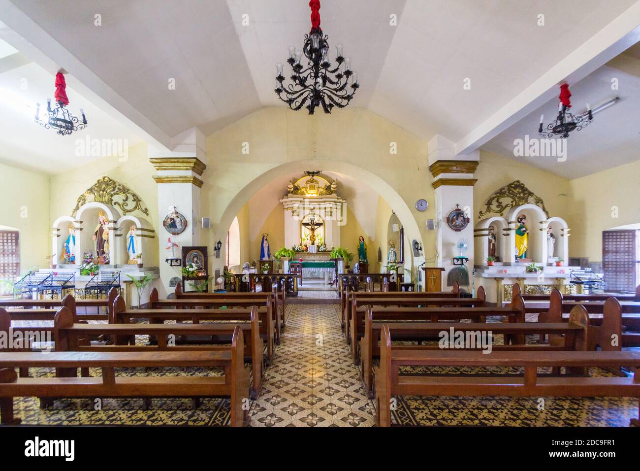 Interior of the Simbaan a bassit, an old cemetery chapel in the UNESCO ...