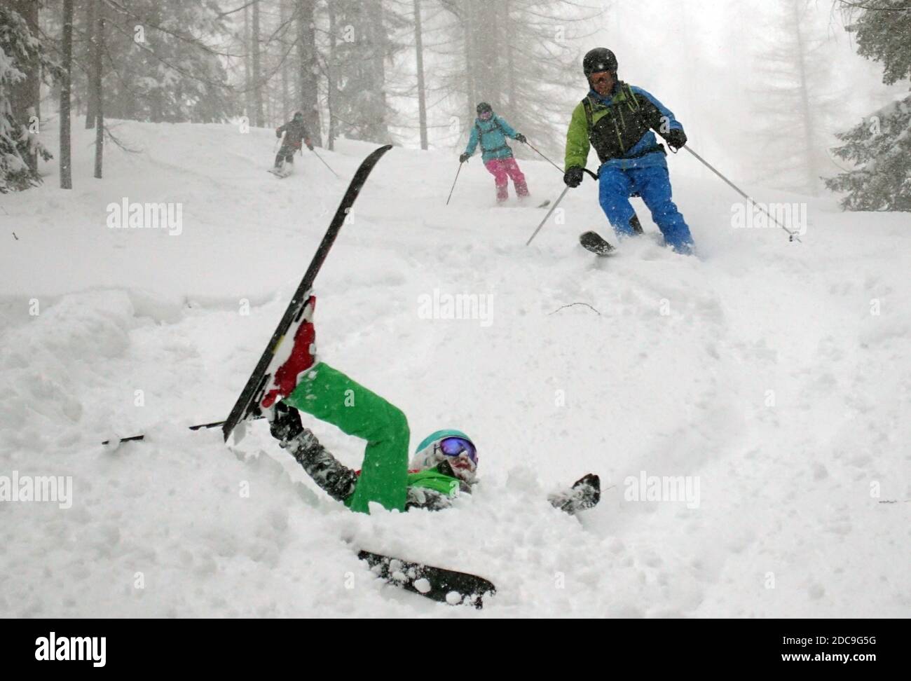 03.01.2019, Krippenbrunn, Upper Austria, Austria - Boy fell while ...