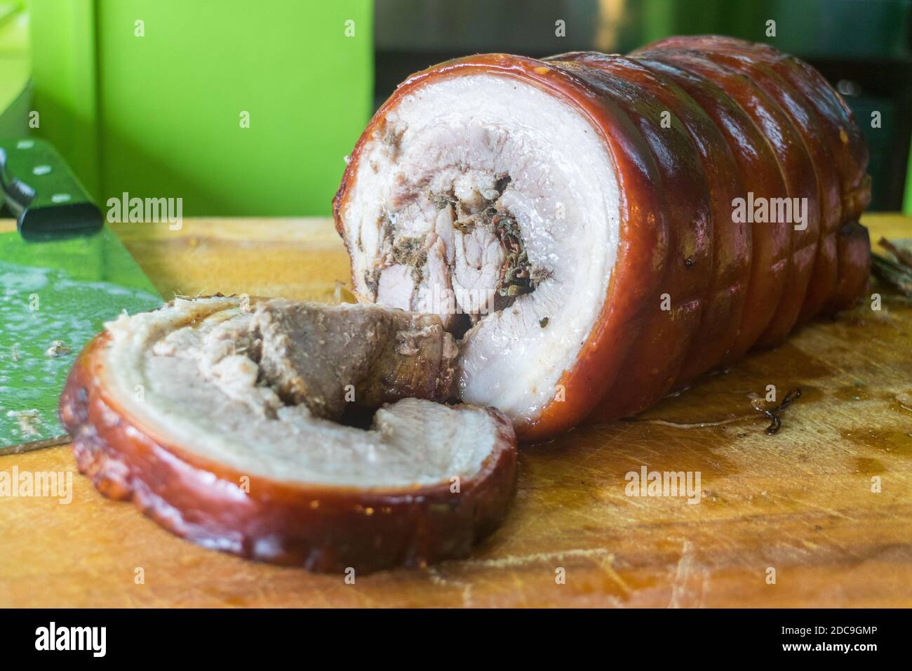 Lechon belly, a popular roast pork dish in the Philippines Stock Photo ...