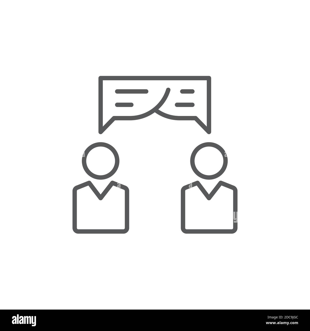 Collaboration, conversation icon, color, line, outline vector sign ...