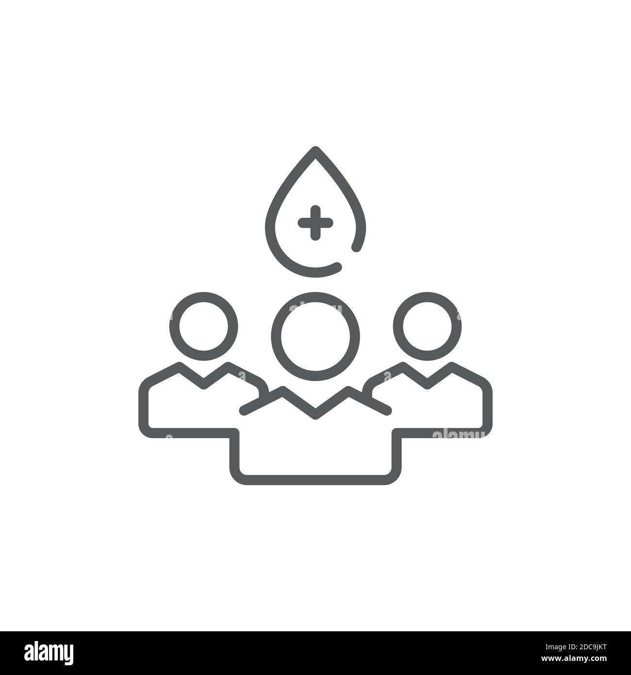 Donors people icon, color, line, outline vector sign, linear style ...
