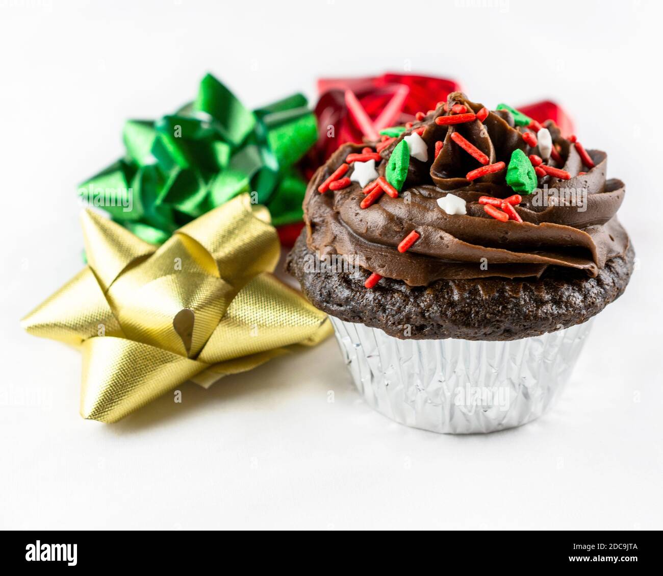 Christmas chocolate cupcake decorated Cut Out Stock Images & Pictures ...