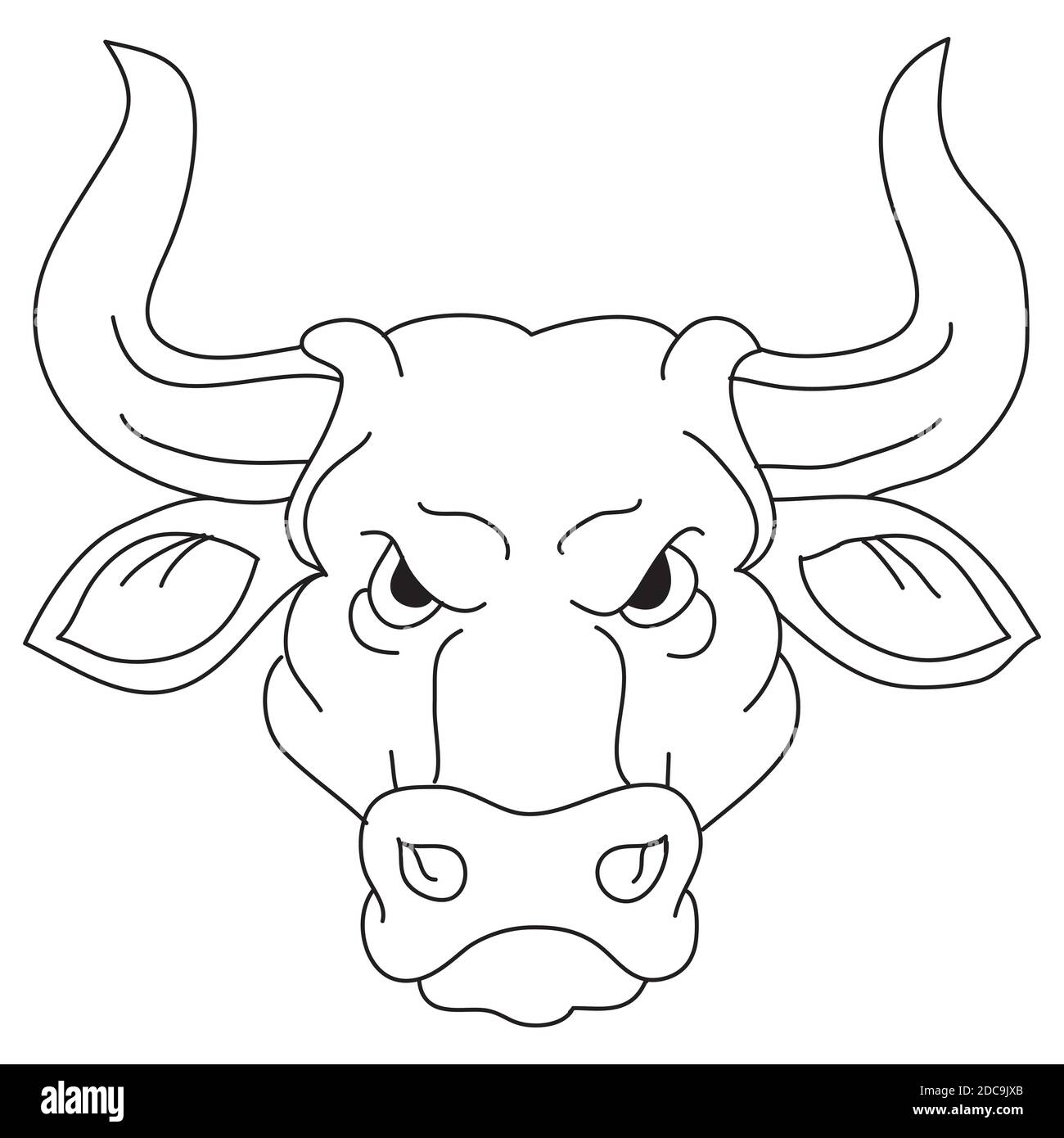 Hand drawn of an ox. 2021 zodiac. Line art Stock Vector Image & Art - Alamy