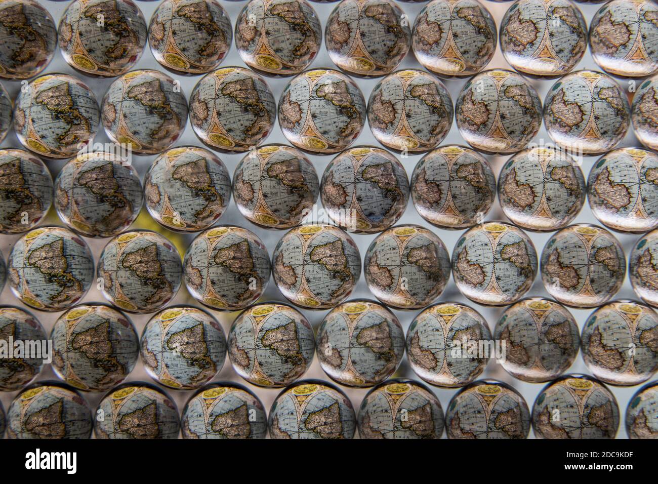 world map refracted through glass balls Stock Photo - Alamy
