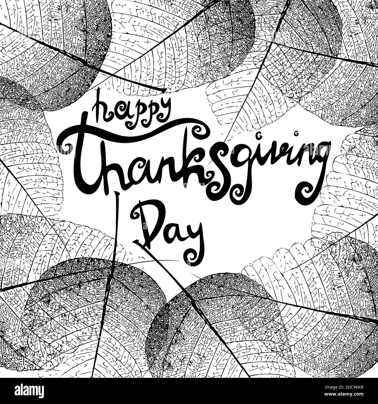 Typographic thanksgiving design vector Black and White Stock Photos ...