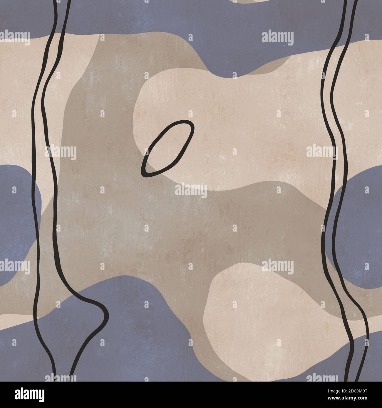 Seamless organic rounded curvy shapes naive design Stock Photo - Alamy