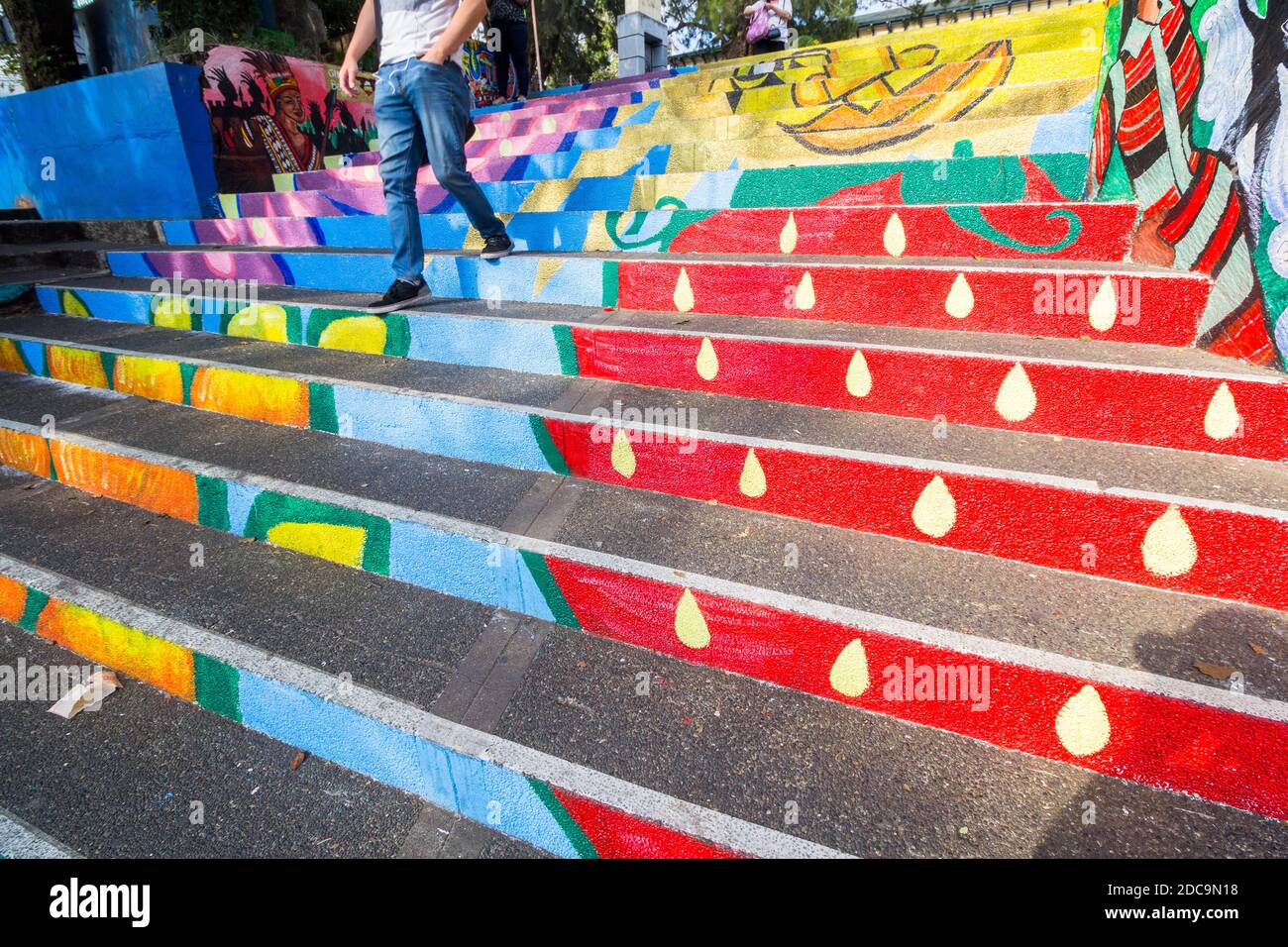 Strawberry and flowers painted on the steps along Session Road in ...