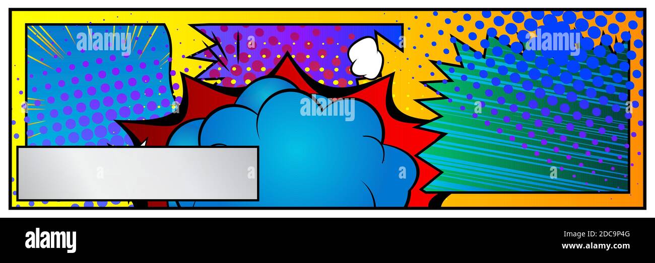 Comic book colored background for banner. Vector cartoon illustration ...