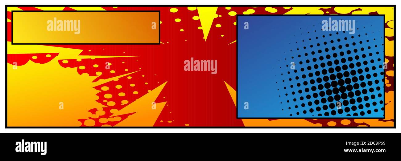 Comic book colored background for banner. Vector cartoon illustration ...