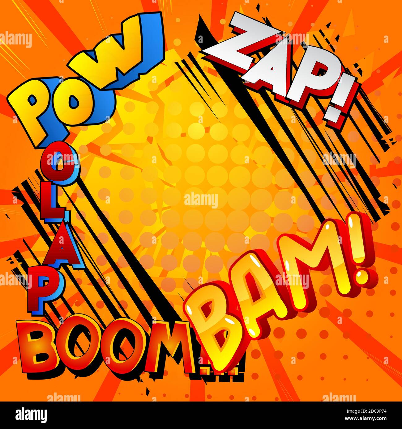 Comic book background with word sound effects. Vector illustrated ...