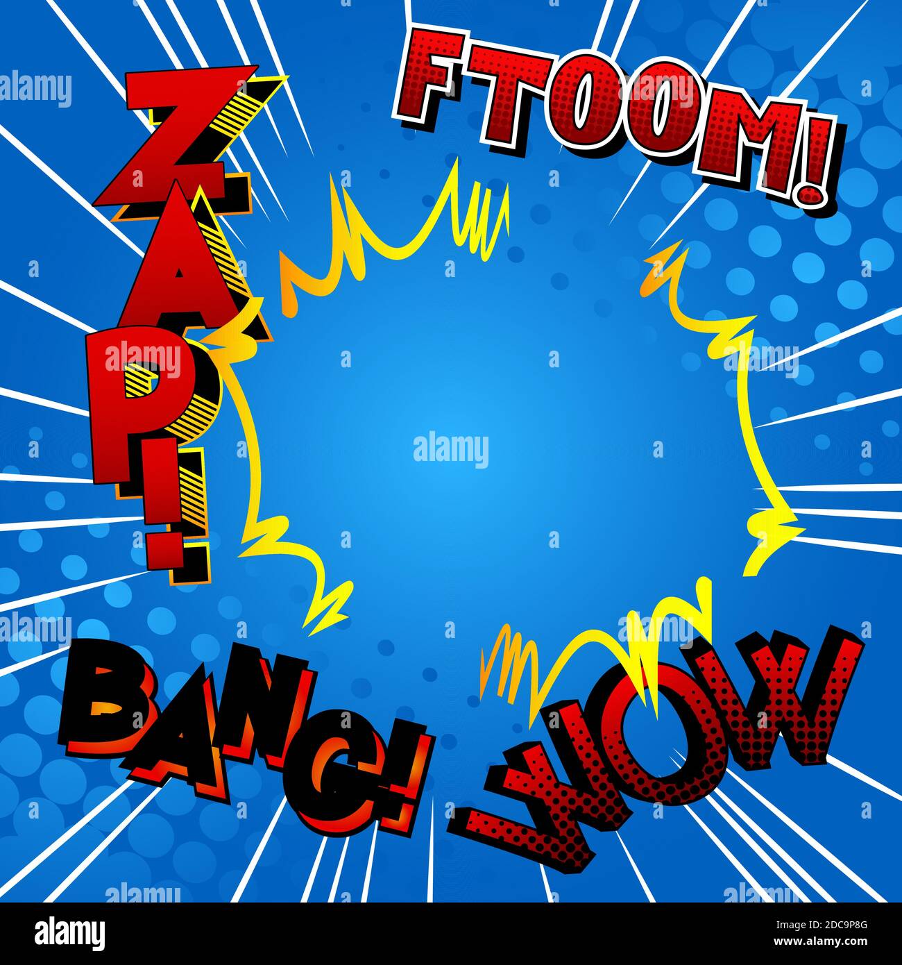 Comic book background with word sound effects. Vector illustrated ...
