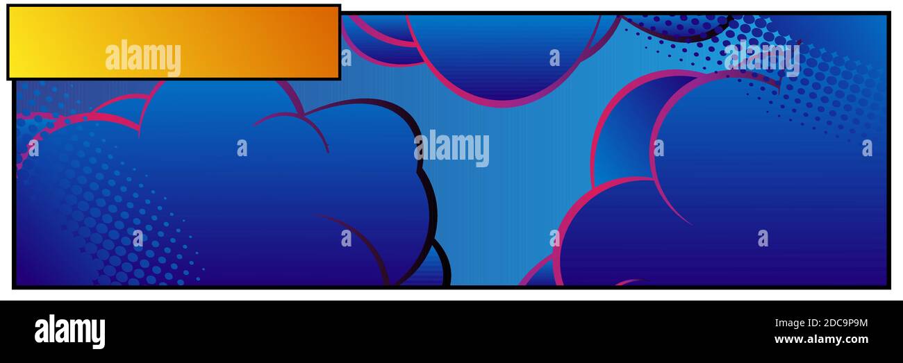 Comic book colored background for banner. Vector cartoon illustration ...