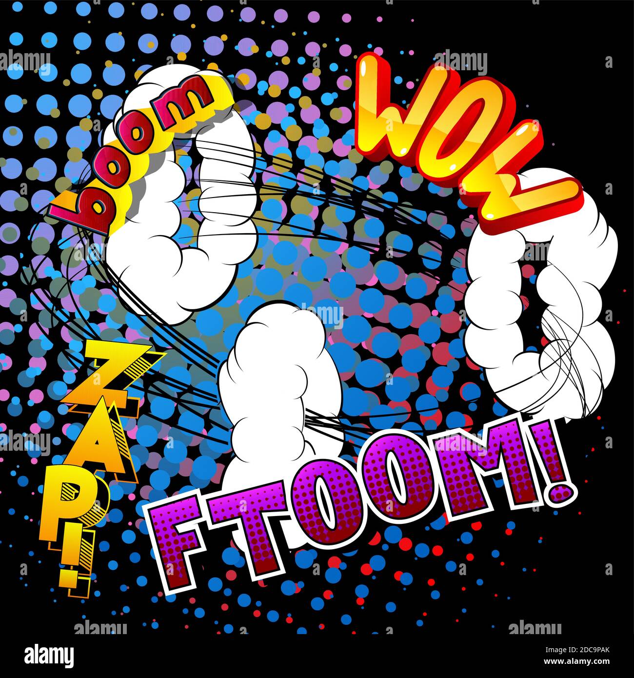 Comic book background with word sound effects. Vector illustrated ...
